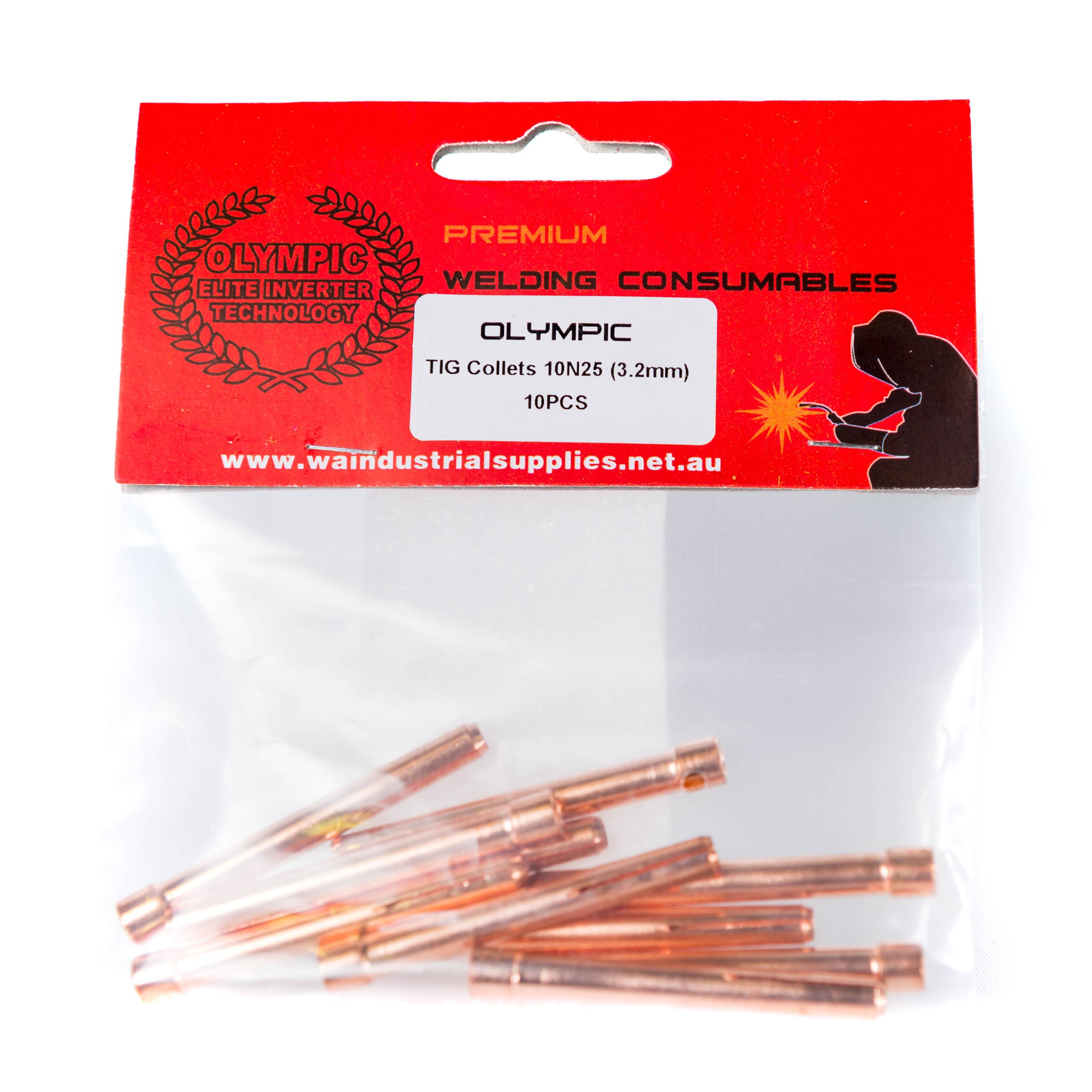 TIG Collets - 10 pack - 3.2mm - WP -17/18/26 - Collet - 10N25 | WA ...