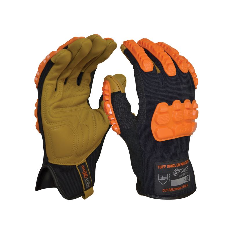 Maxisafe G-Force Tuff Handler Cut 5 Mechanics Glove with Leather Palm 6 ...
